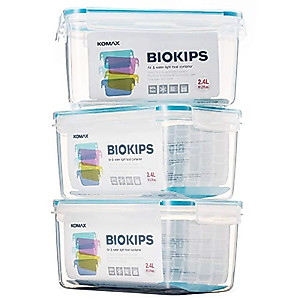 Komax Biokips Food Storage Containers with Lids – Large Storage Containers to Store Fruits, Vegetables, Flour & More – BPA Free Kitchen Storage Containers – Airtight Containers (Set of 3, 81 oz)
