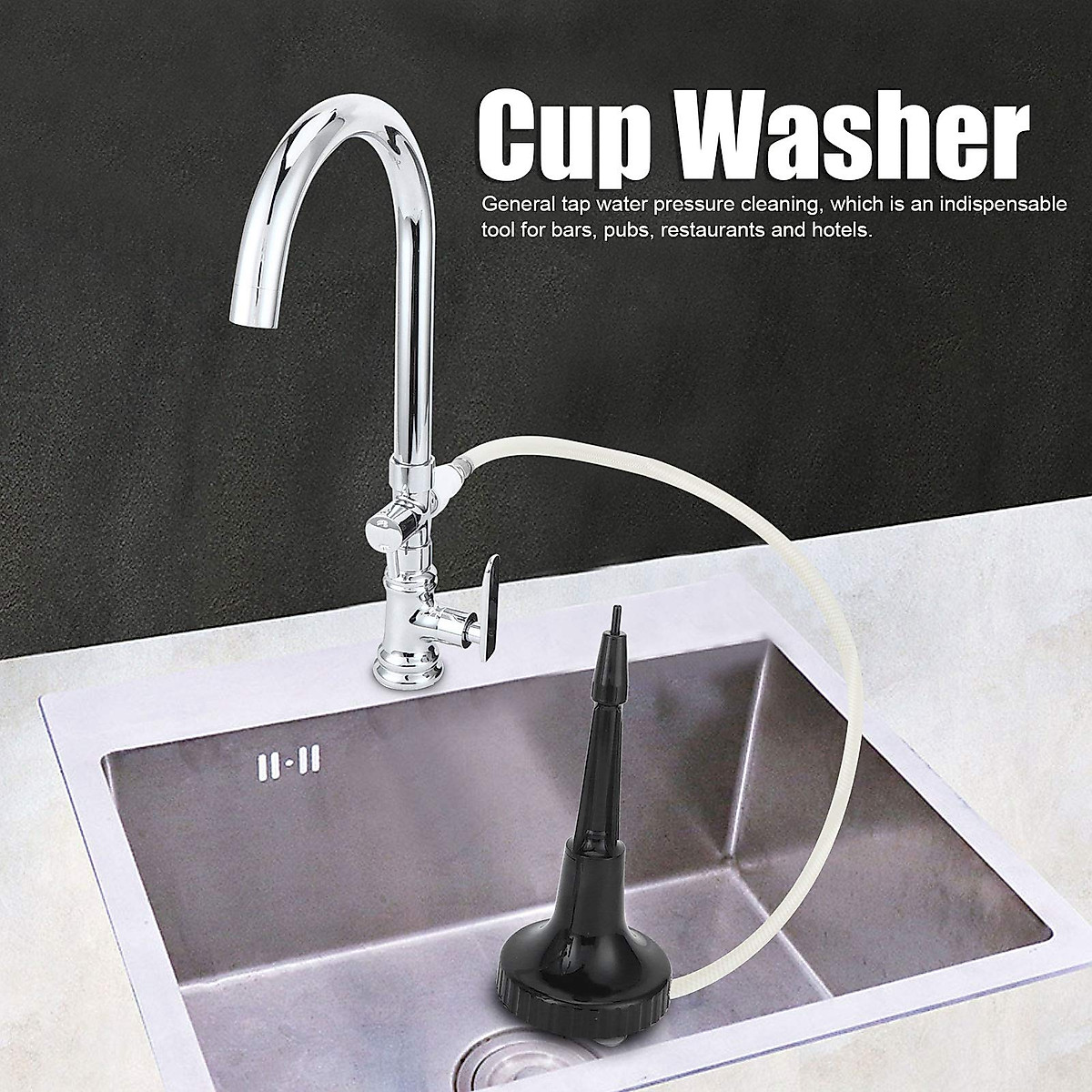 Glass Bar Tea Cup Pitcher Rinser Washer, G 1/2 Pointed Cup Rinser Cleaner Glass Blender Cleaning Equipment for Bar Coffee Shop