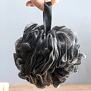 DINGXI Shower Caddy, 5 Packs Shower Shelves, Adhesive Shower Organizer No Drilling, with Shower Loofah Balls (1 Pack) with Adhesives or Screws Mounted for Bathroom Toilet & Kitchen (Black)