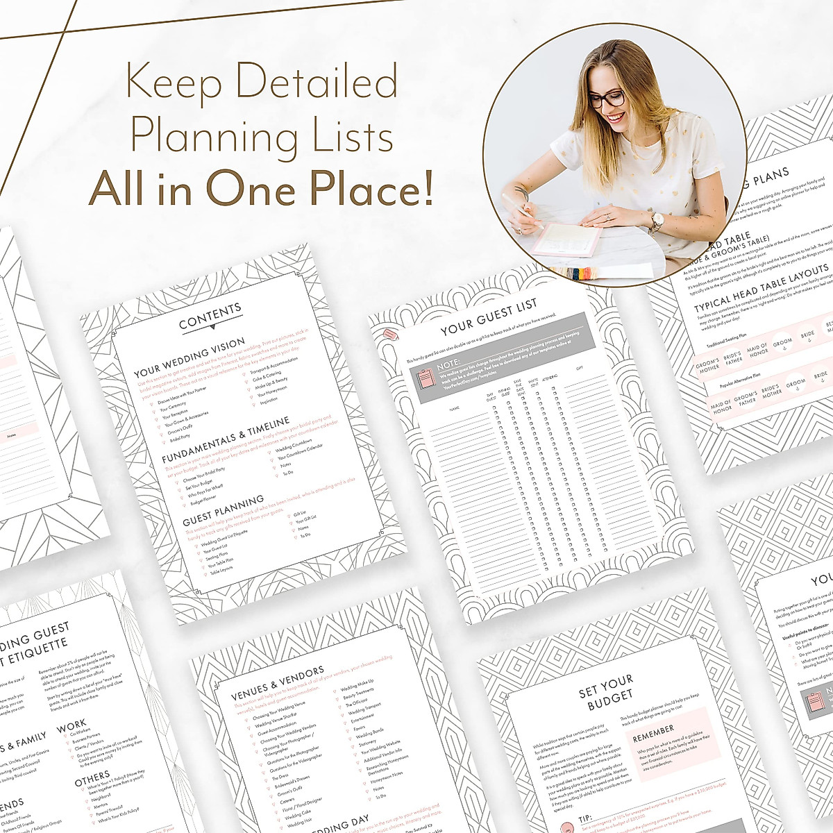 Wedding Planner - Undated Bridal Planning Diary and Organizer, Hard Cover, Pockets & Online Support