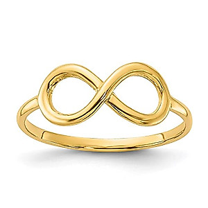 IceCarats 14K Yellow Gold Infinity Twisted Love Knot Symbol Woven Crisscross Band Statement Ring Size 7