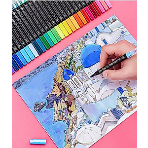 Kekelele Dual Tip Markers for Kids, Washable Set, Art with Stand Portable Box, Gift For Kids (24 Colours)