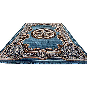 KJGRUG Texas Stars Cowboy Western - Colors (5' x 7', Royal Blue)