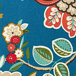 Pillow Perfect 563008 Floral Outdoor Throw Accent Pillow Plush Fill, Weather, and Fade Resistant, 2 Count (Pack of 1), Blue/Tan Telfair