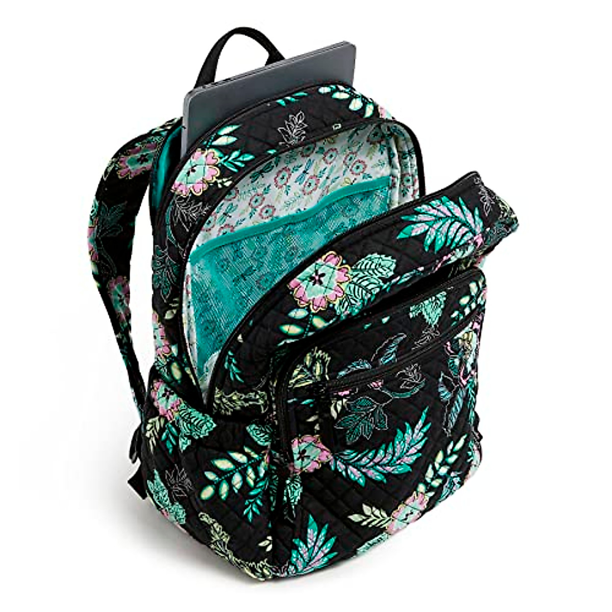 Vera Bradley Women's Cotton Campus Backpack, Island Garden - Recycled Cotton, One Size