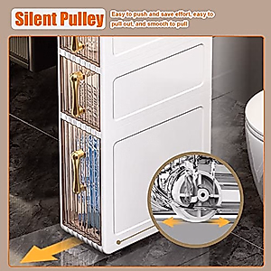 2/3/4 Drawer Home Organization Storage Container Tower, Slim Storage Cart, Small Bathroom Storage Cabinet for Small Spaces,Over The Slim Toilet Paper Storage Cabinet for Skinny Bathroom Storage