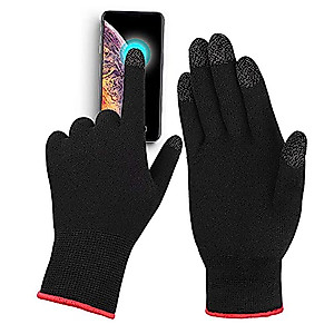 ZEPOHCK Game Gloves, Anti-Sweat Breathable Touch Finger Gaming Glove for Highly Sensitive Nano-Silver Fiber Material, Support Almost All Mobile Gaming (Black)