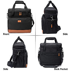 BAGSPRITE Coffee Maker Travel Bag Compatible with Keurig K-Mini or K-Mini Plus, Single Serve Coffee Brewer Carrying Case with Multiple Pockets for K-Cup Pods, Storage Bag With Shoulder Strap Grey