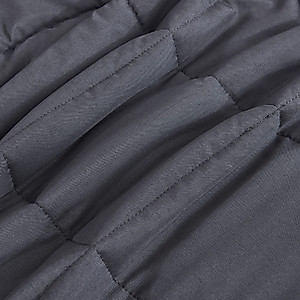 TOPCEE Weighted Blanket Cooling Breathable Heavy Blanket Microfiber Material with Glass Beads Small Blanket for Kids All-Season Summer Fall Winter Soft Thick Comfort Blanket (Dark Grey, 40"x60"-7lbs)