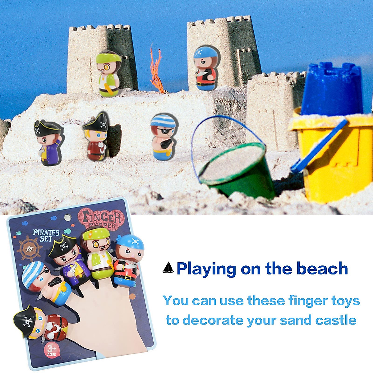 Pirate Finger Puppets for Kids,Finger Puppets for 1 2 3 Year Old Girls Boys Toddlers,Baby Party Favors for Kids Party Favors Stocking Stuffers Goodie Bag Fillers School Class Prizes