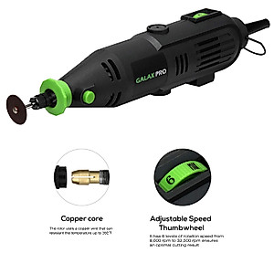 GALAX PRO 135W Rotary Tool Kit, Variable Speed 8000-32500rpm, 40 Accessories with Flex Shaft Ideal for DIY Creations, Craft Projects, Drilling, Cutting, Sanding, Polishing and Engraving