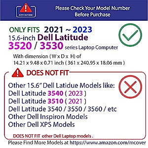 mCover Case ONLY Compatible for 2021-2023 15.6" Dell Latitude 15 3520 3530 Series Laptop Computer (NOT Fitting Other Dell Models) - Aqua