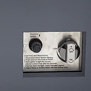 Paramount FP-419 Square Aluminum Concrete Look Firepit Table with Convertible Burner, Grey