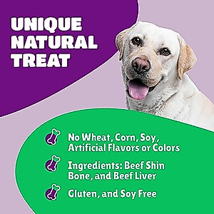 Lively Tails Liver Coated Dog Bones for Aggressive Chewers, Natural Dog Bones for Large Dogs, Beef Shin Large Dog Bones for Medium Dogs, Bones for Dogs Long Lasting, Dog Chew Bones - 1 Count