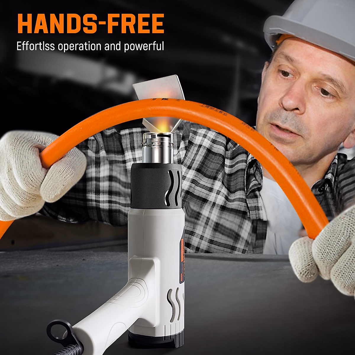 Heat Gun - Newly Upgraded Cool Mode 100℉~1200℉ with Dual Fuses for Shrink Tubing & Crafts, 1800W Heavy Duty Hot Air Gun Variable Temperature Control with 4 Nozzles for Crafting, Resin, Vinyl Wrap