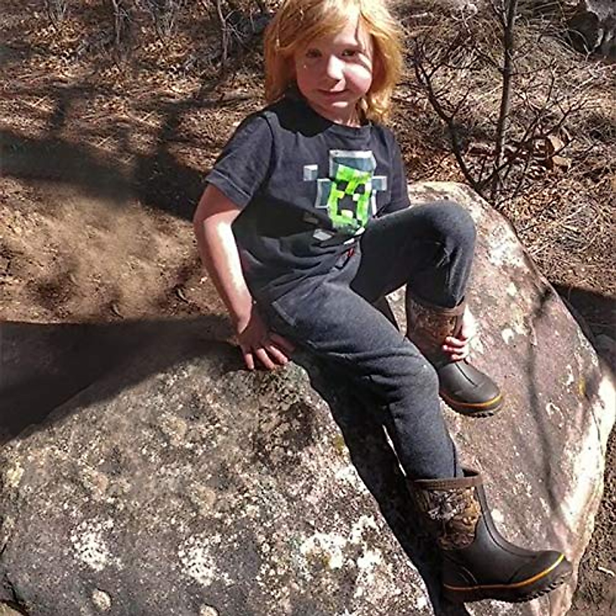 8 Fans Kids Neoprene Boots,Waterproof Neoprene Hunting & Fishing Camo Muck Mud Boots for Toddlers Boys & Girls Size 3