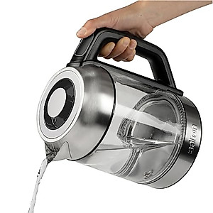 Salton GK1758 Temperature Control 1.7L with Tea Steeper Electric Kettle, Stainless Steel, Glass