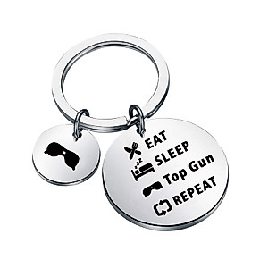 KUIYAI Eat Sleep Top Gun Repeat Keychain (Eatsleep-Top Gun KS)