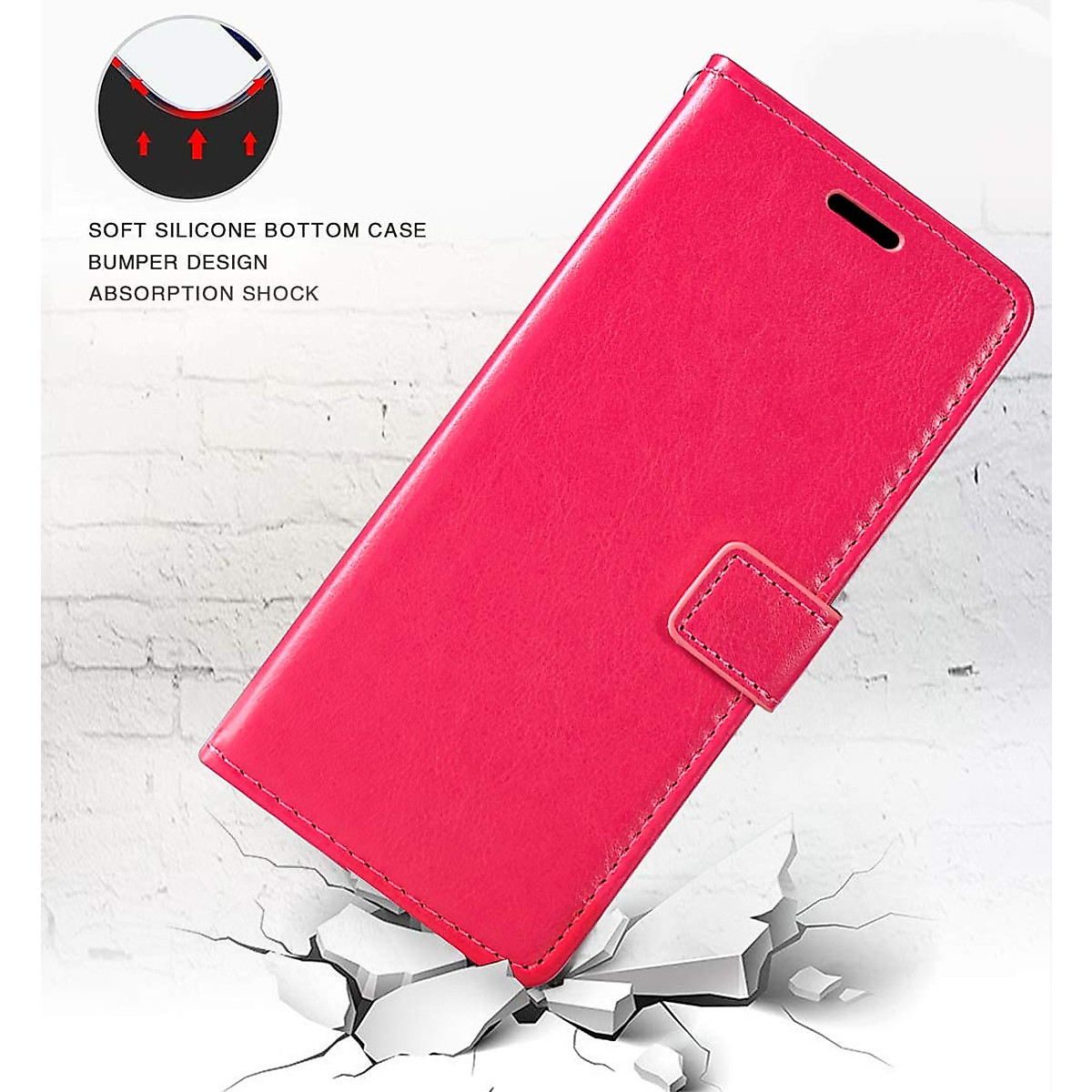 for Gigaset GS110 Case, Premium PU Leather Magnetic Flip Case Cover with Card Holder and Kickstand for Gigaset GS110 (6.1”)