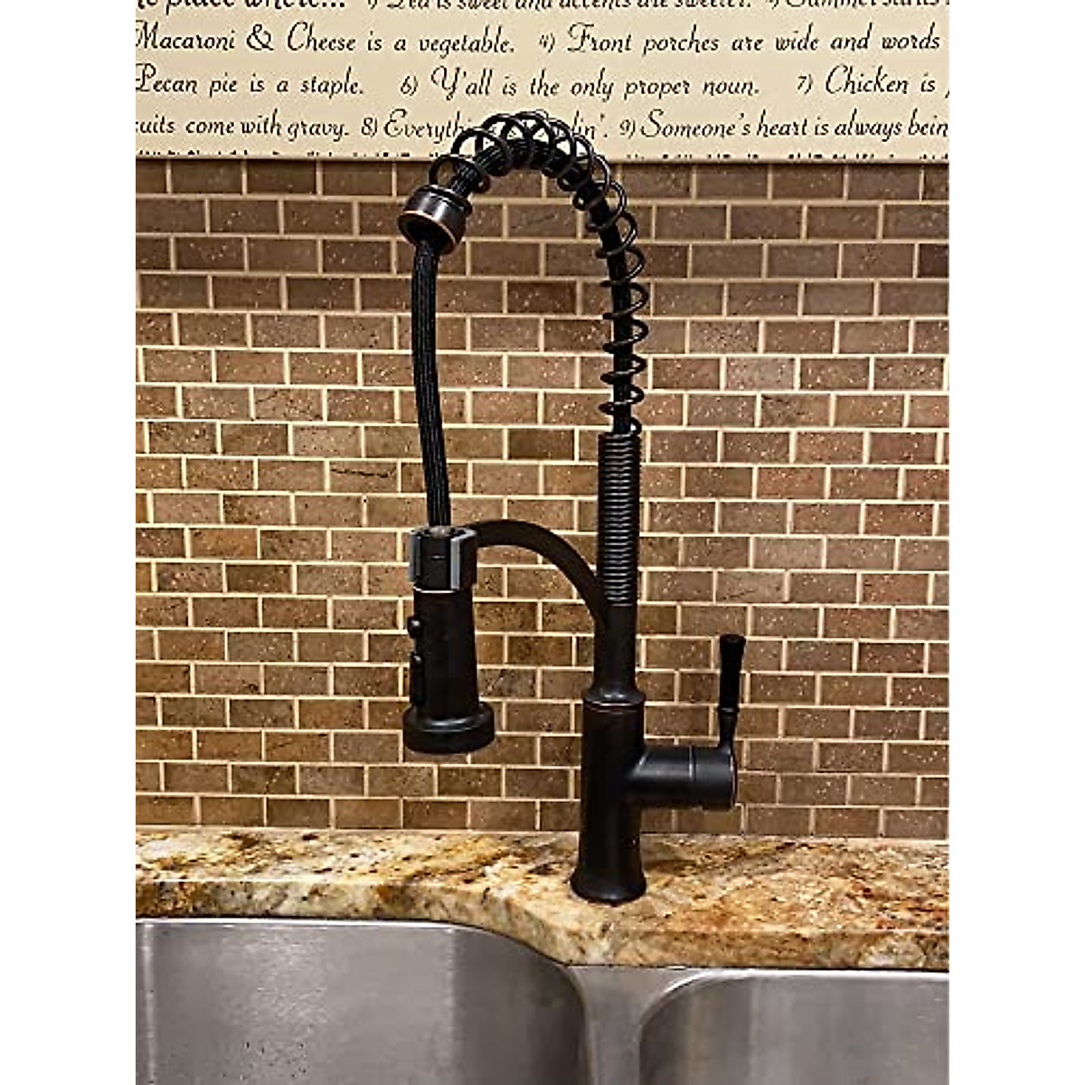 YITAHOME Kitchen Faucets with Pull Down Out Sprayer Oil Rubbed Bronze Commercial Sinks Faucet Single Hole Single Handle Brass Body for RV Laundry Kitchen (Oil Rubbed Bronze)