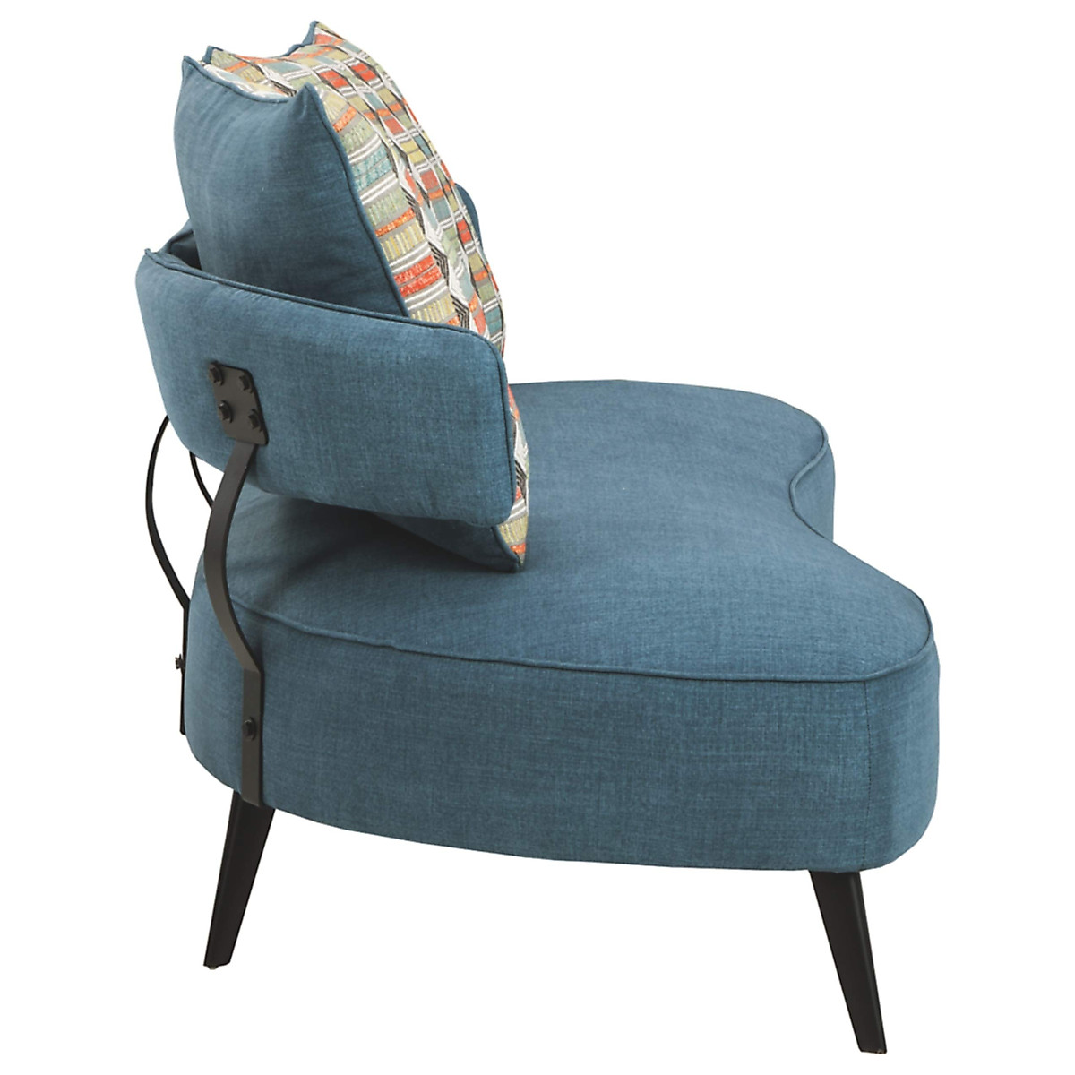 Signature Design by Ashley Hollyann Mid-Century Modern Sofa with 2 Back Pillows, Blue