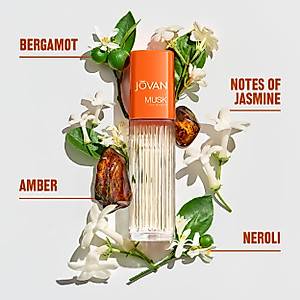 Jovan Musk for Women Eau de Cologne Spray 2 fl oz (Pack of 1), Notes of Jasmine, Amber, and Neroli, Women's Fragrance, Long Lasting, Everyday Fragrance, Travel Size