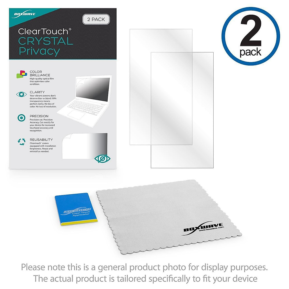 BoxWave Screen Protector Compatible with Ecobee New Smart Thermostat Premium - ClearTouch Crystal Privacy (2-Pack), Privacy Screen Protector Flexible Film Clear