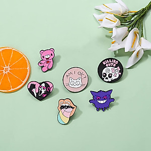 Funny Halloween Pins for Backpacks Aesthetic- Cute Ghost Enamel Pins Bulk for Hats-Kawaii Skeleton Brooch Pins