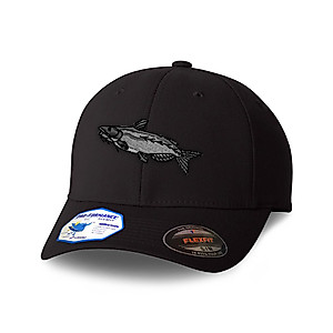 Custom Flexfit Hats for Men Women Hardhead Catfish Freshwater Wildlife Ocean and Polyester Dad Hat Baseball Cap Large XLarge Black Design Only