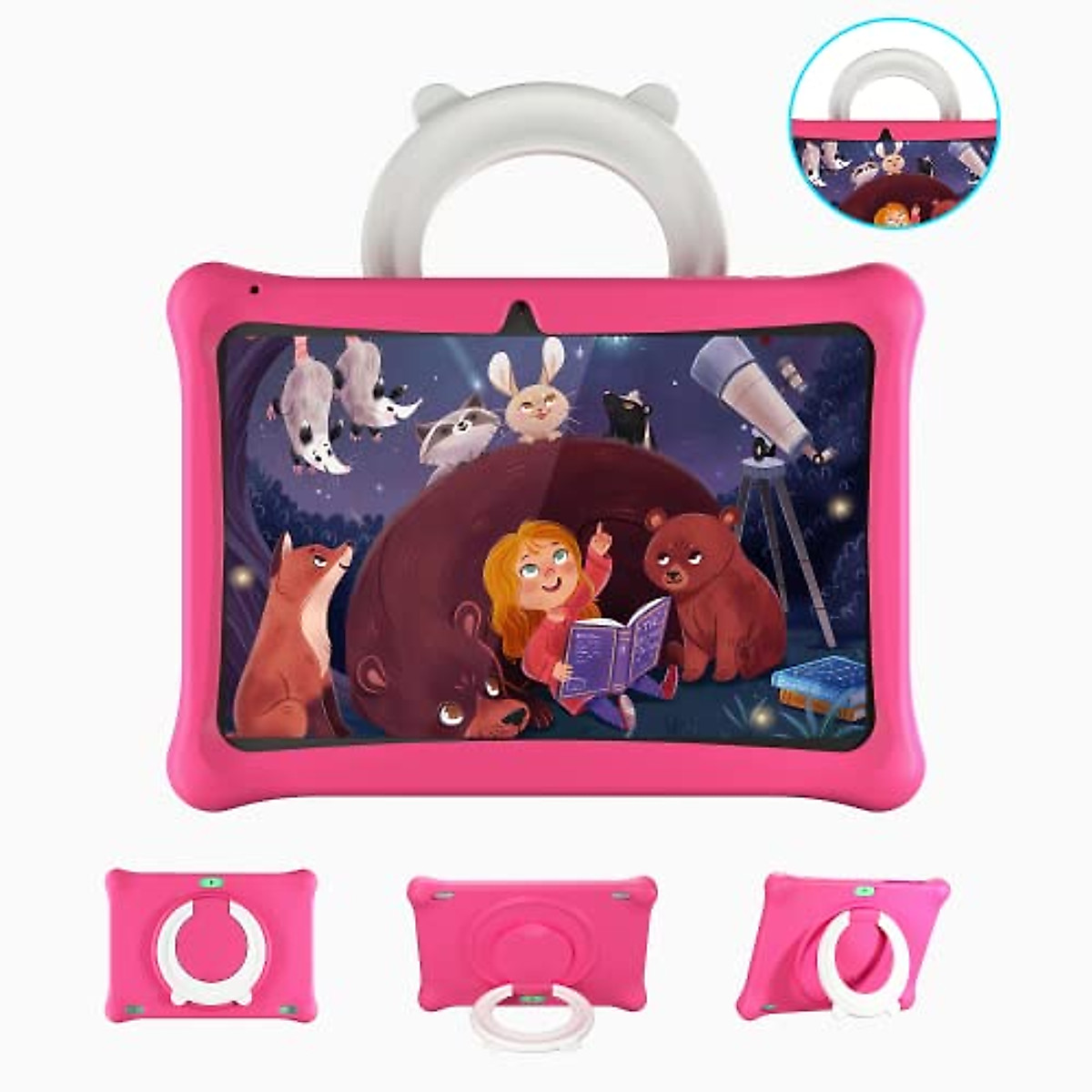 SGIN Kids Tablet, 10 Inch Tablet for Kids, 2GB+32GB Android 12 Kids Tablets with Case, WiFi, Parental Control APP, Dual Camera, Educational Games，iWawa Pre Installed (Pink)