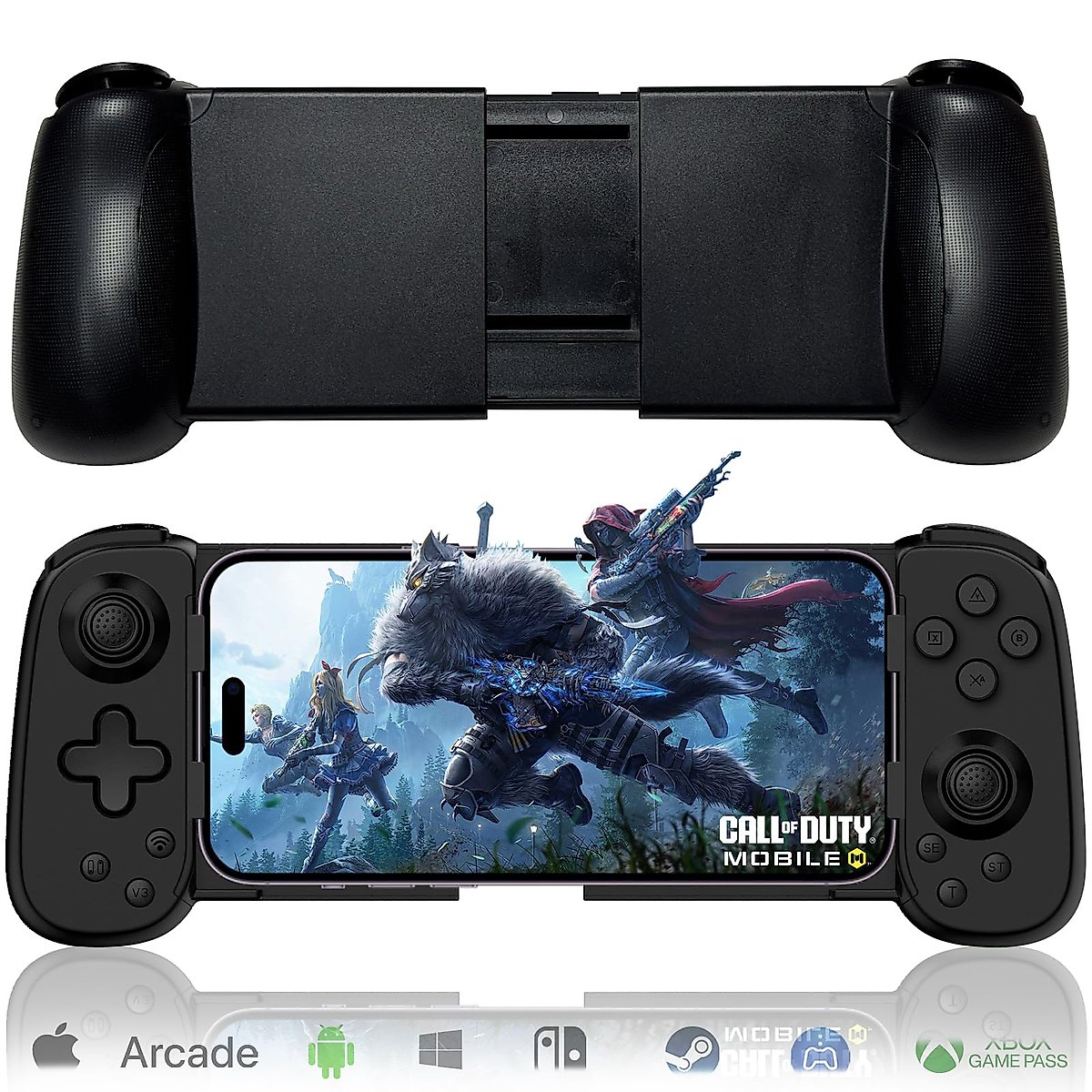 arVin Mobile Gaming Controller for iPhone 16/15/14/iPad/Android Phone/Tablet/Switch, PS Remote Player Gamepad for PS5/PS4/Xbox/PC, Wireless Joystick Play Cloud Gaming, Arcade Mfi Games, CODM, Roblox