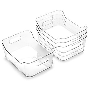 BINO | Plastic Organizer Bins, X-Small - 4 Pack | THE SOHO COLLECTION | Multi-Use Organizer Bins | Pantry Organizer & Freezer Organizer Bins | Plastic Storage Containers | Bins for Home & Kitchen Org