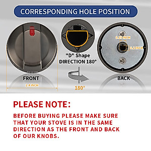 [Upgraded] DG64-00473B Samsung Stove Knob Black Stainless Steel, Top Burner Control Dial Knob, Oven Knob Replacement Part for Samsung Gas Range Oven Stove NX58J5600SG, NX58J7750SG, NX58M6850SG