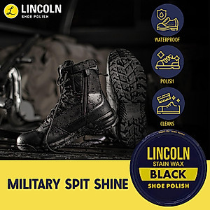Lincoln Stain Wax Shoe Polish Black, Brown, Neutral Variety 3 fl oz, 3 Pack