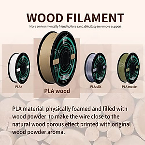 HP3DF Premium PLA Matte Qrange Filament 1.75mm 1KG PLA 2.2Lbs PLA Toughness Enhanced 3D Printer Filament 100% Pure PLA Free 3D Pen Filament FDM Printing Material (Wood Pla)
