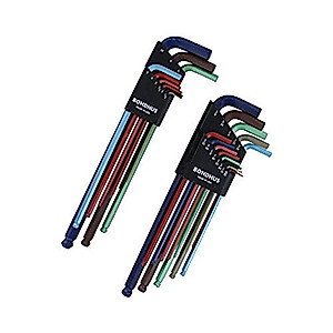 Bondhus 69600 Ball End DoublePK L-Wrench Set w/ColorGuard, 13 Piece