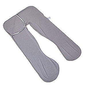 AngQi U Shaped Pregnancy Pillow Cover Case - Fit 55'' U Shape Pillows - Total Body Maternity Pillow Replacement Cover - Jersey Knit Cotton - Grey