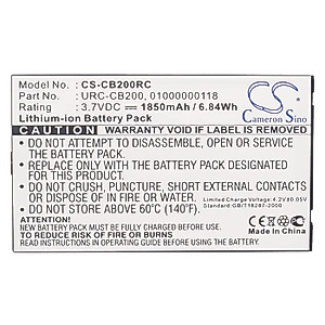 VI VINTRONS Battery for Sonos CB200, Controller 200, Controller CB200, Controller CR200, 01000000118, URC-CB200,