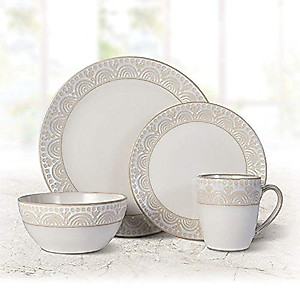 Pfaltzgraff Amelia Cream 16-Piece Dinnerware Set, Assorted
