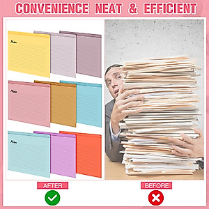 Fainne 48 Pcs Pocket File Folders File Jackets Flat File Jackets Reinforced Straight No Expansion File Folder Document Organizer for Job Project, 12 Colors