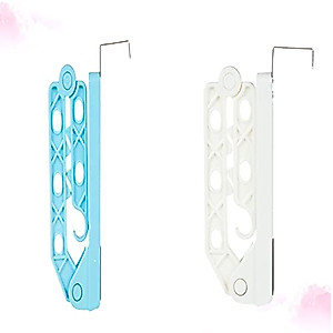 Alipis White Clothing Rack Portable Clothes Rack 6 Home Foldable Poratble Cabinet Over White Blue Door + Drying Rack Holes for Underwear Clothes Dorm Socks Hanger White Clothing Rack