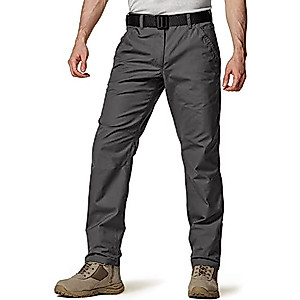 CQR Men's Ripstop Work Pants, Water Repellent Tactical Pants, Outdoor Utility Operator EDC Straight/Cargo Pants, Utility Straight(twp301) - Charcoal, 34W x 30L