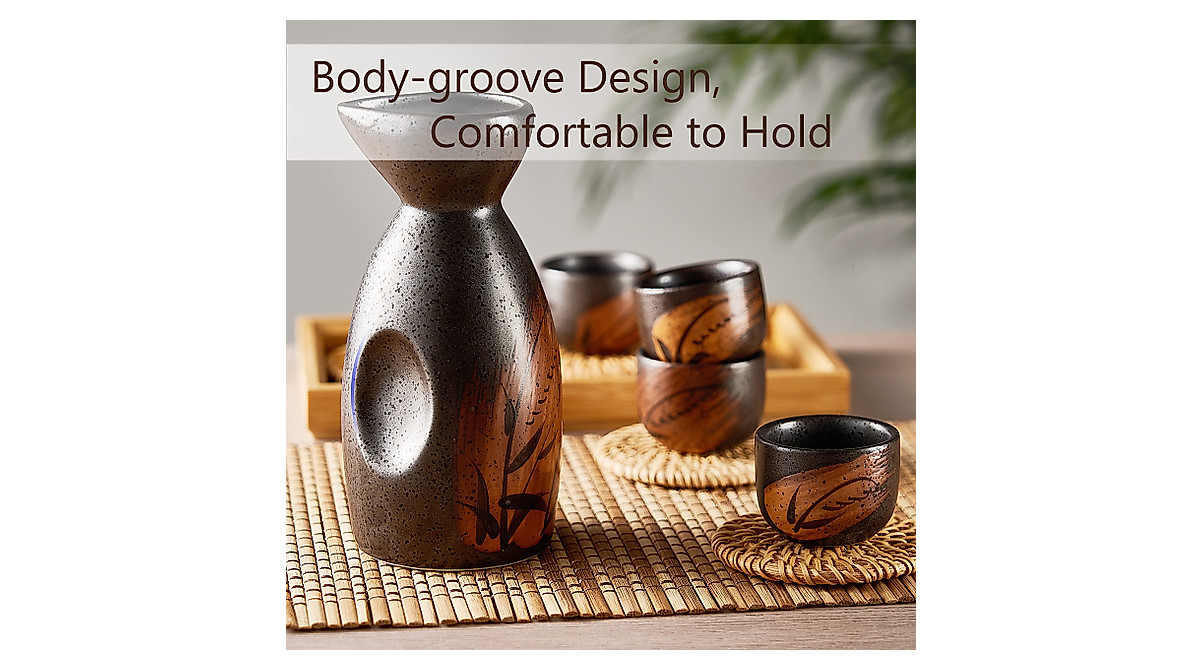 RECEESOON 10-Pc Japanese Sake Set | Hand-Painted Saki Gift