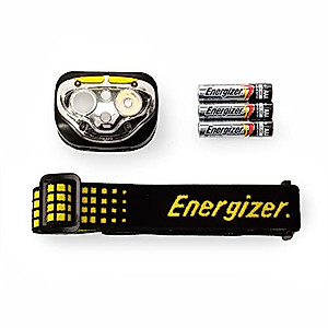 Energizer Vision LED Headlamp, Bright Headlamp for Camping, Water Resistant Emergency Light, Includes Batteries, Pack of 1