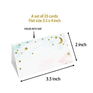 Little Star Place Cards Tent Style Cards – 25 Cards per Pack – Little Star Party Supplies Decorations – Shower Party Favors Birthday Party(TAIKA-010)