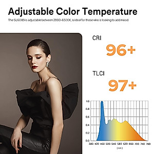Godox SL60IIBi Bi-Color LED Video Light, 75W 2800K-6500K 25100Lux@1M CRI 96+ TLCI97+ Bowens Mount LED Continuous Light, 11 FX Effects Studio LED Light with APP Control&RC-A6 Remote