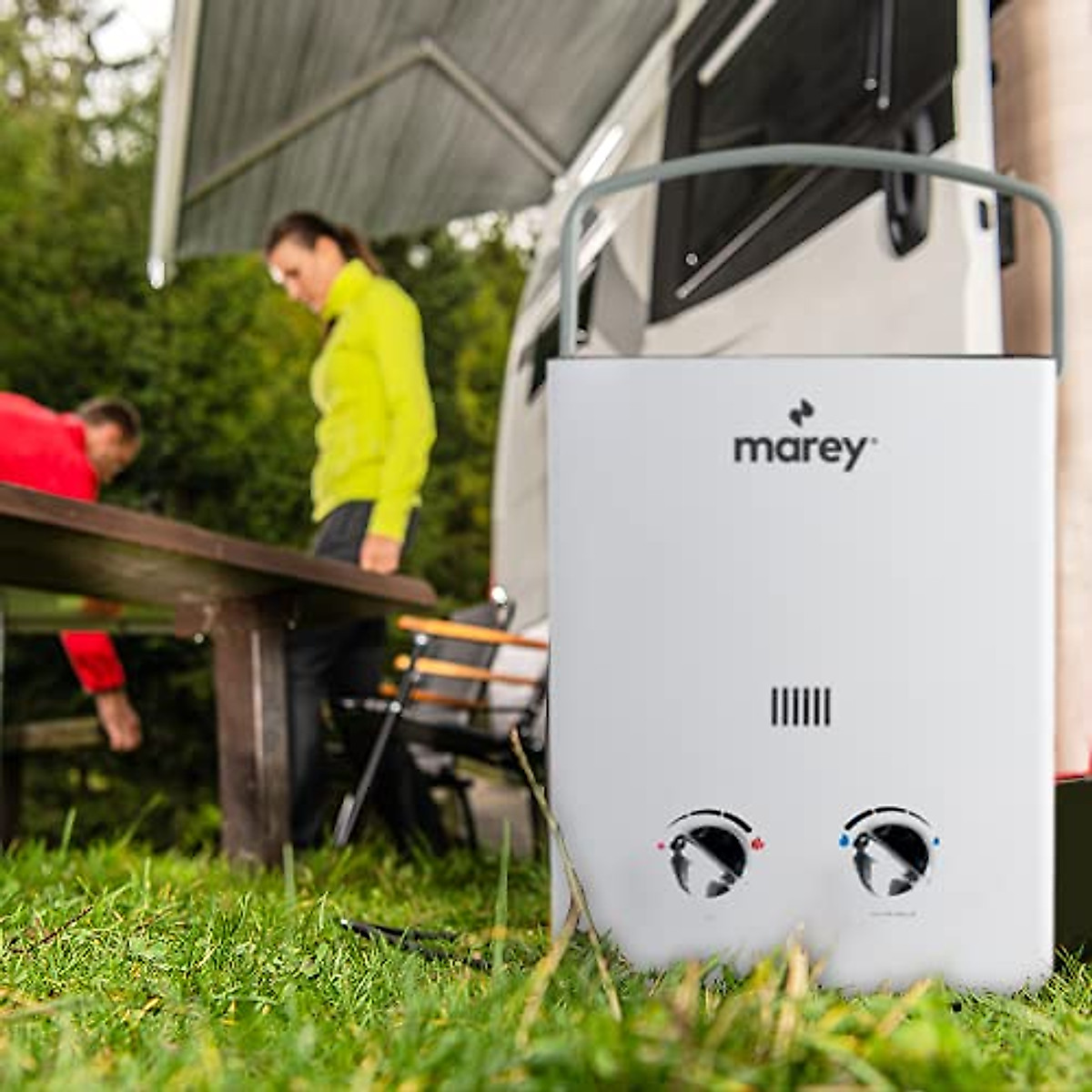 Marey GA5PORT Portable Propane Gas Tankless Water Heater, Small, White