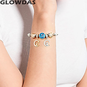 Rose Gold Rabbit Sitting on the Crescent Moon Dangle Charms, 925 Sterling Silver Bunny on Night Sky Pendant Beads, fits Pandora Easter Bracelet, Gifts for Girls/Sister/Friends