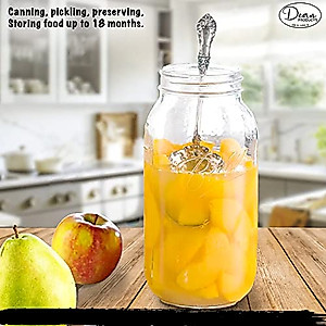 Wide Mouth Mason Jars 64 oz - 1/2 Gallon Mason Jar - Ball Mason Jars 64oz With Lids - Large Mason Jar 64 Ounce - Wide Mouth Half Gallon Mason Jars - Ball Canning Jars Wide Mouth - 6 Pack Dean Products