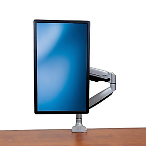 StarTech.com Desk Mount Monitor Arm - Full Motion Articulating - Monitors 12 to 34 Adjustable VESA Single Monitor Arm - Desk & Grommet Clamp -Silver (ARMPIVOTHD)